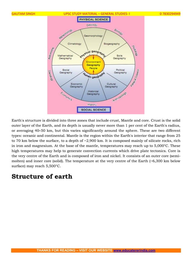 Upsc salient features of world's physical geography | PDF | Science