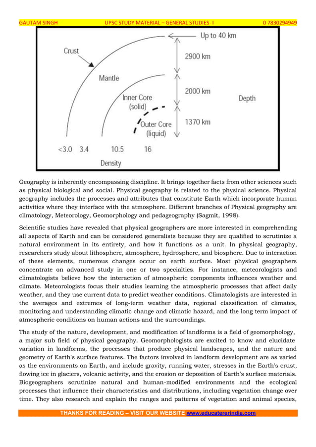 Upsc salient features of world's physical geography | PDF | Science