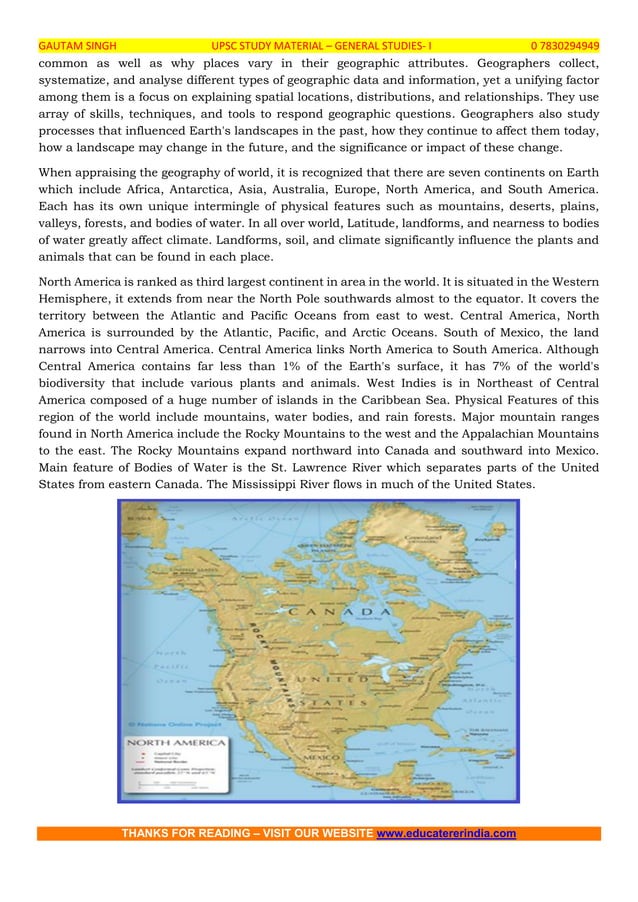Upsc salient features of world's physical geography | PDF | Science