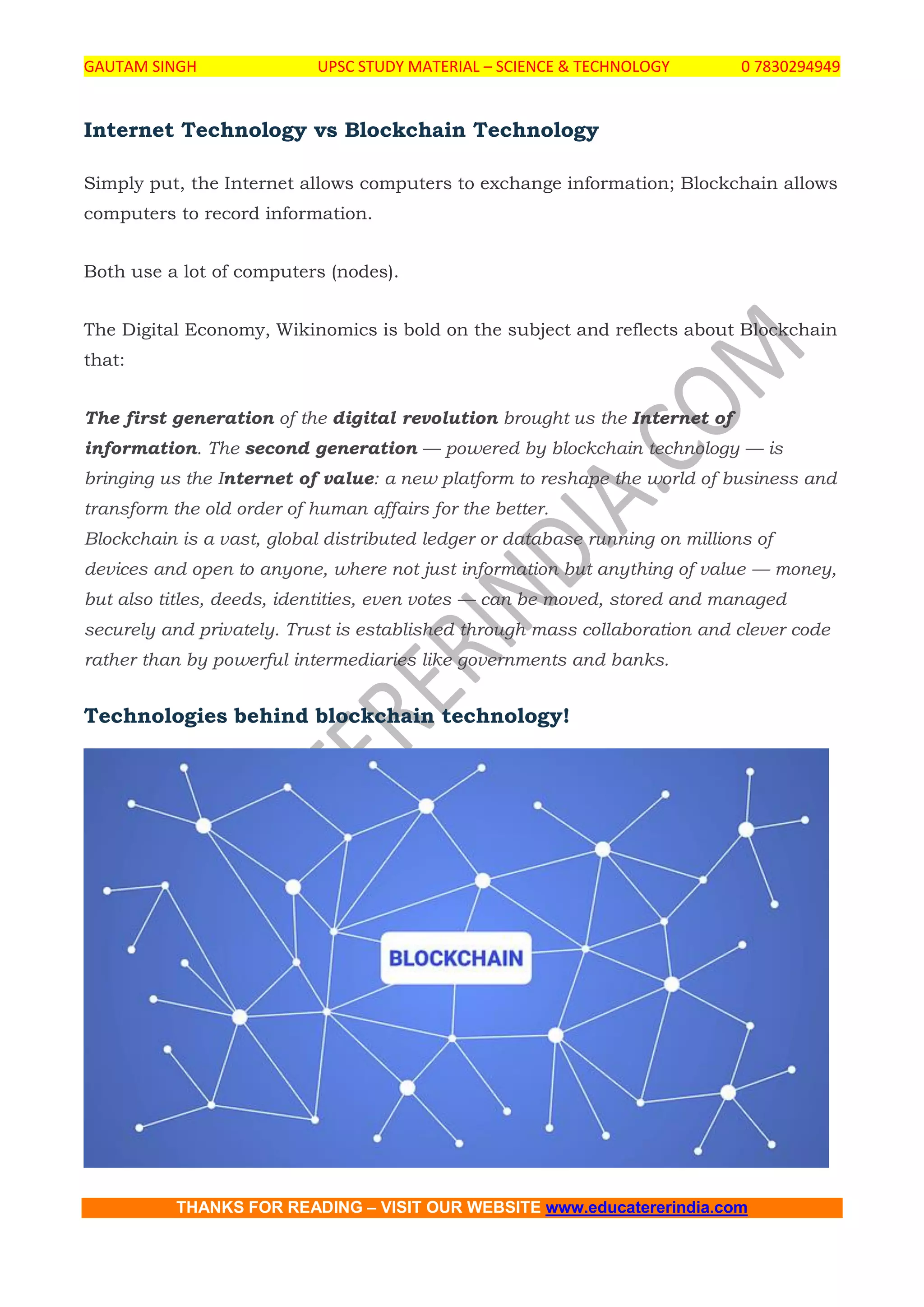Upsc science AND technology | PDF | Internet | Computing