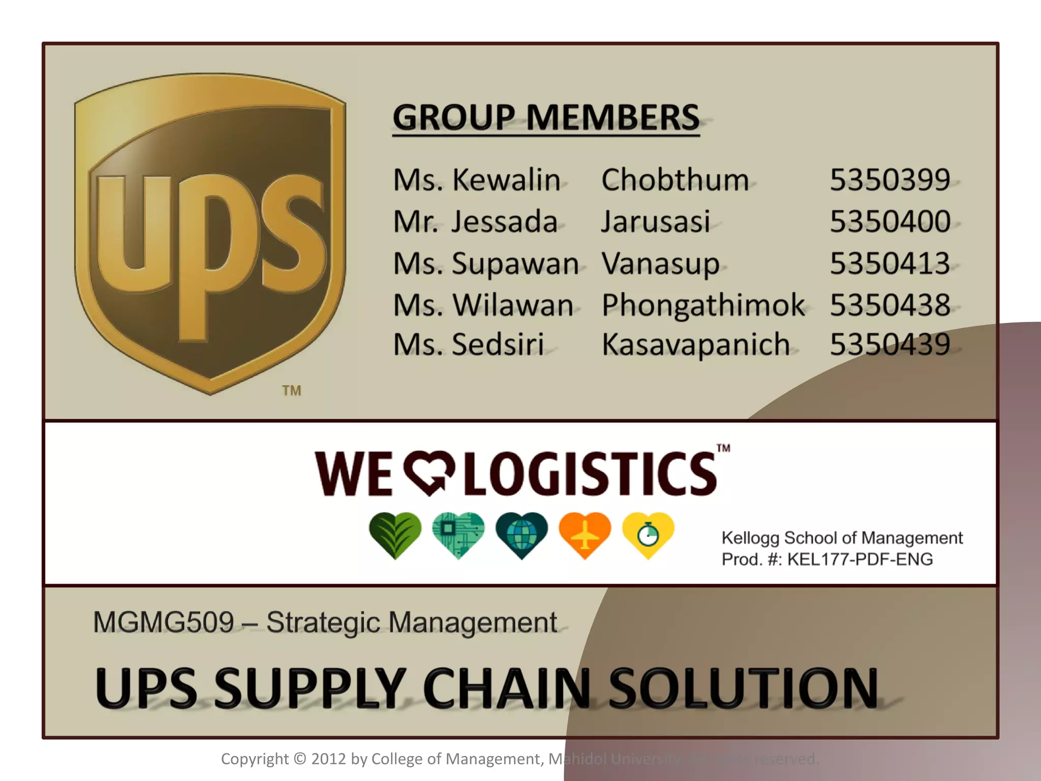 UPS SCS Case Study | PDF
