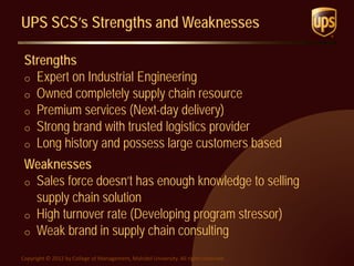 UPS SCS Case Study | PDF