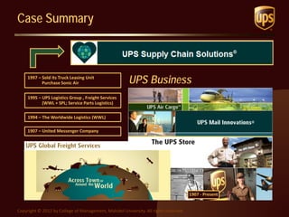 UPS SCS Case Study | PDF