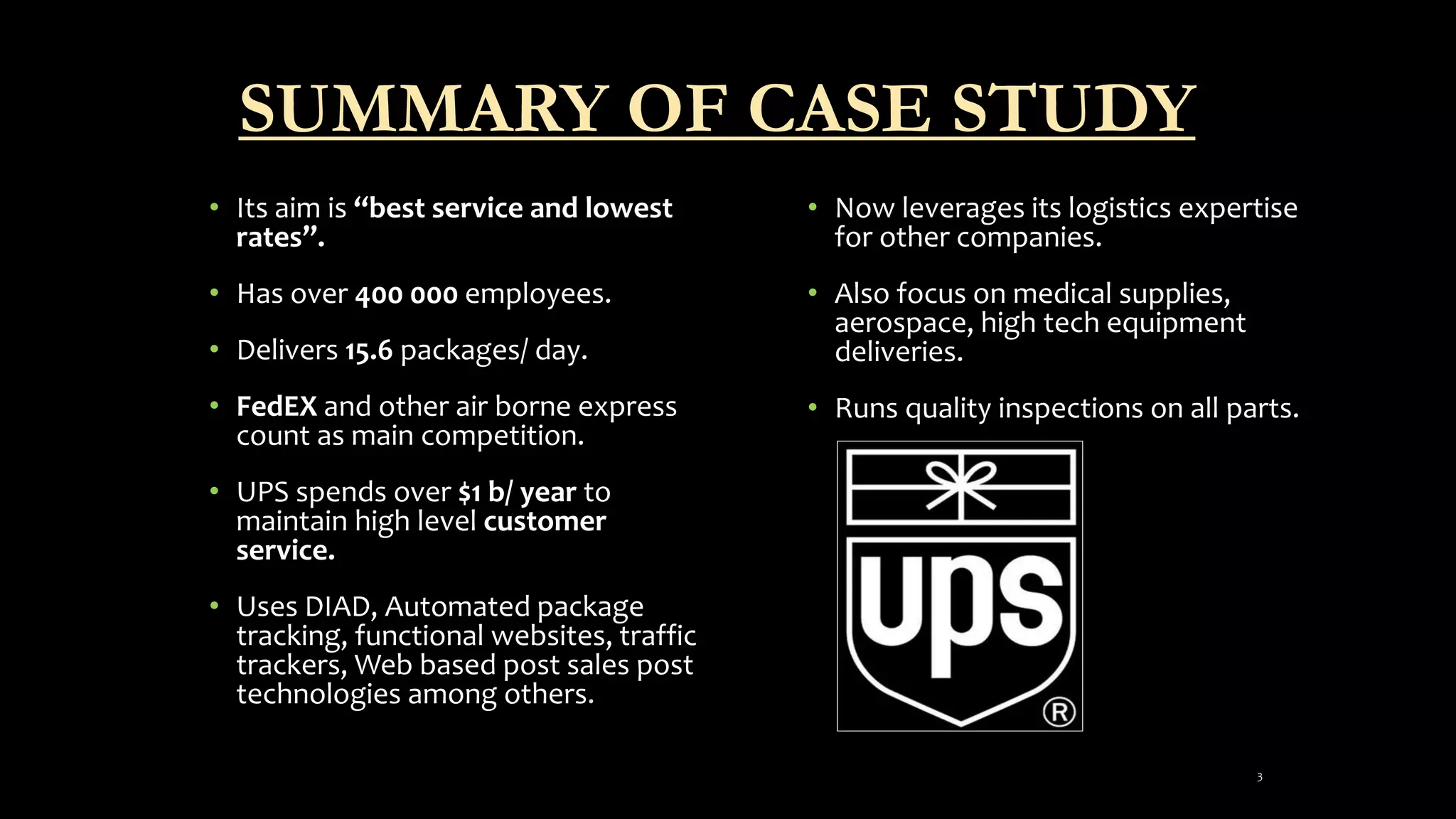 UPS case study analysis | PPTX