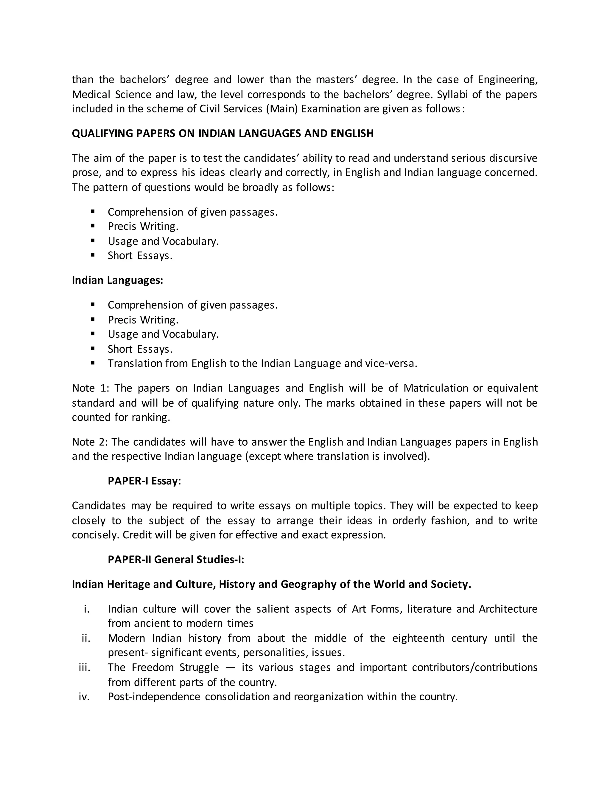 Upsc Civil Services Syllabus Pdf 