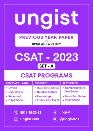 UPSC CSAT 2023 Question Paper with Answer Key.pdf