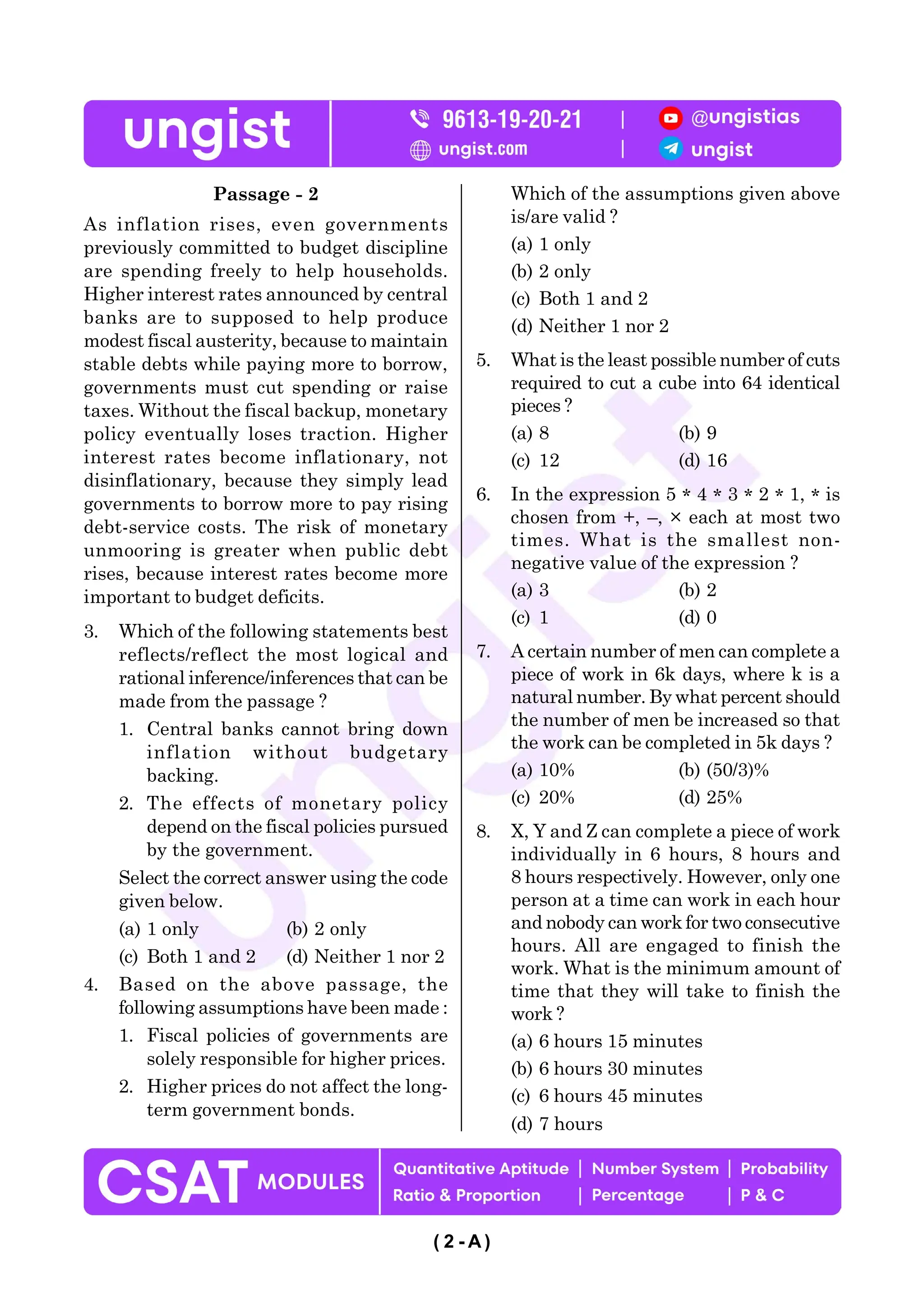 UPSC CSAT 2024 Question Paper pdf Prelims | PDF | Free Download