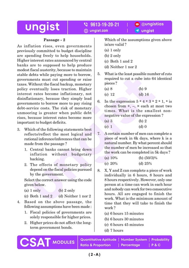 UPSC CSAT 2024 Question Paper pdf Prelims | PDF