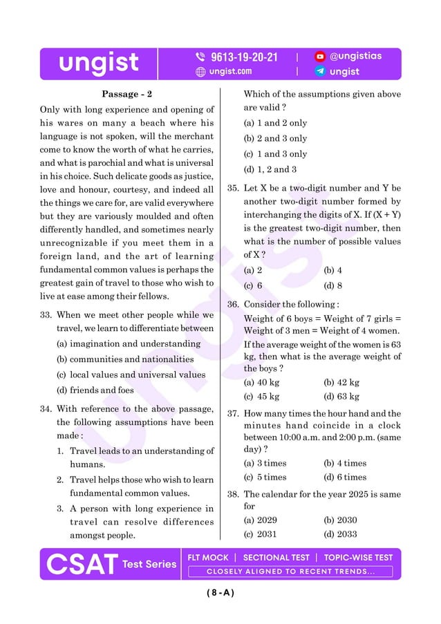UPSC CSAT 2024 Question Paper pdf Prelims | PDF | Free Download