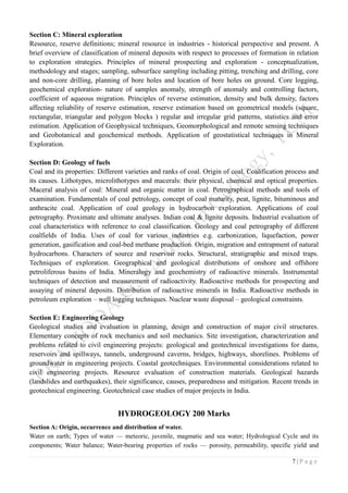 Upsc geologist syllabus exam pattern | PDF