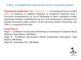 Job : Upsc geoscientist chemist | PPT