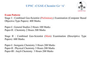 Job : Upsc geoscientist chemist | PPT