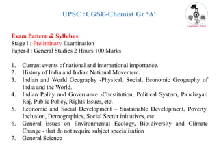 Job : Upsc geoscientist chemist | PPT
