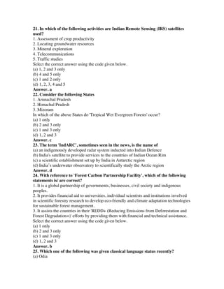 Upsc ias pre 2015 gs answer key | PDF