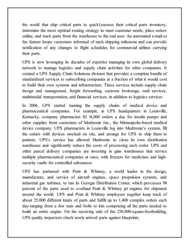 UPS COMPETES GLOBALLY WITH INFORMATION TECHNOLOGY | DOCX