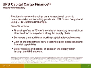 UPS Captial Overview | PPT