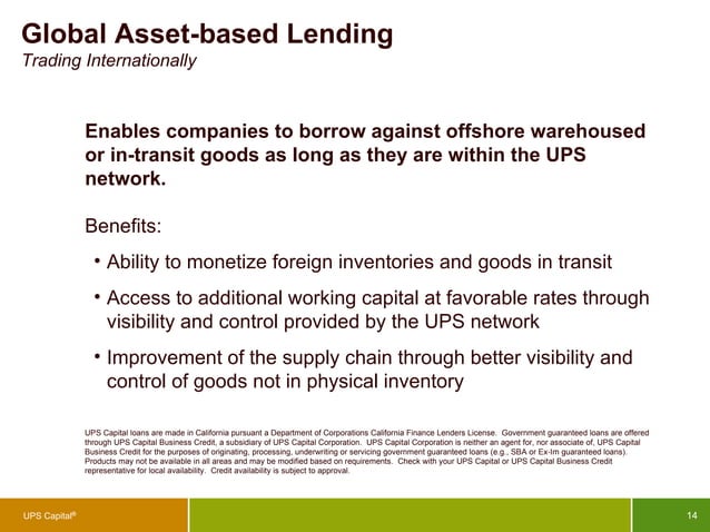 UPS Captial Overview | PPT