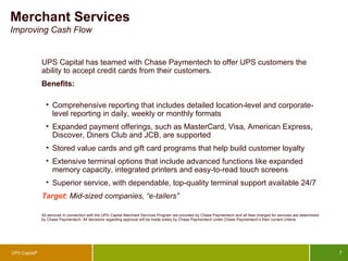 UPS Captial Overview | PPT