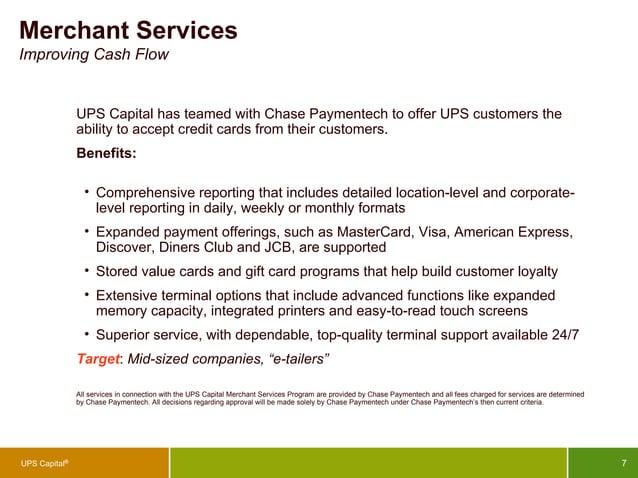 UPS Captial Overview | PPT