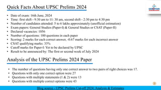 Upsc Prelims Cut Off 2024 Analysis Estimates Pptx