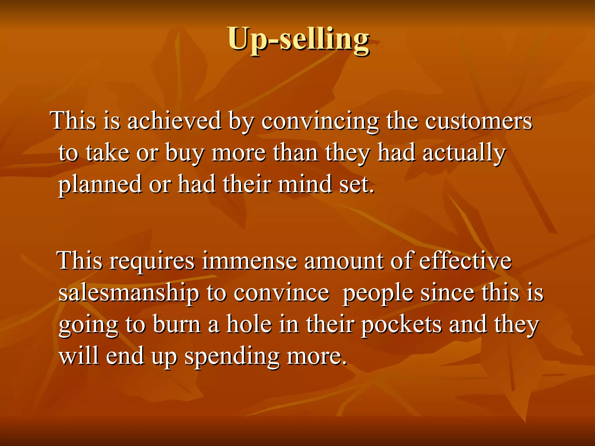 Up Selling-Restaurants | PPT