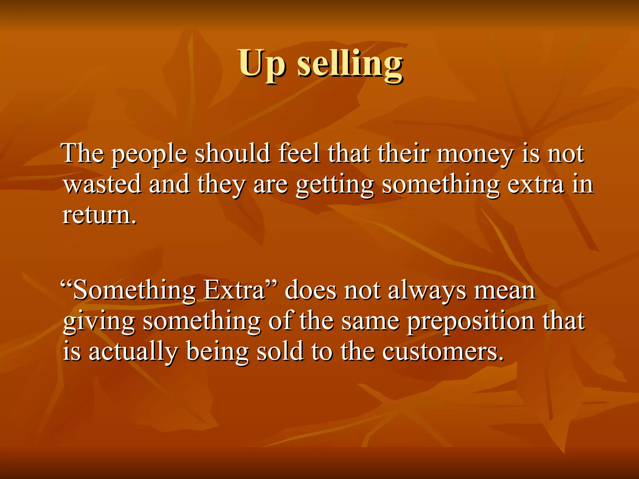 Up Selling-Restaurants | PPT