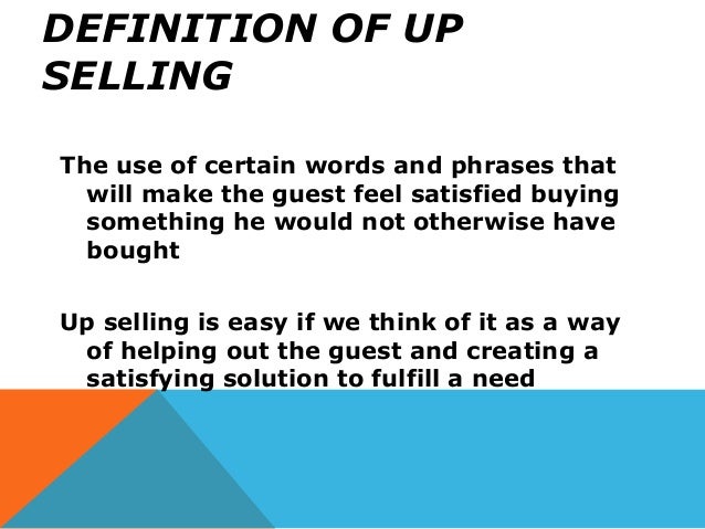 Upselling methods