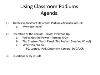 Using the Smart Classroom Podium | PPT