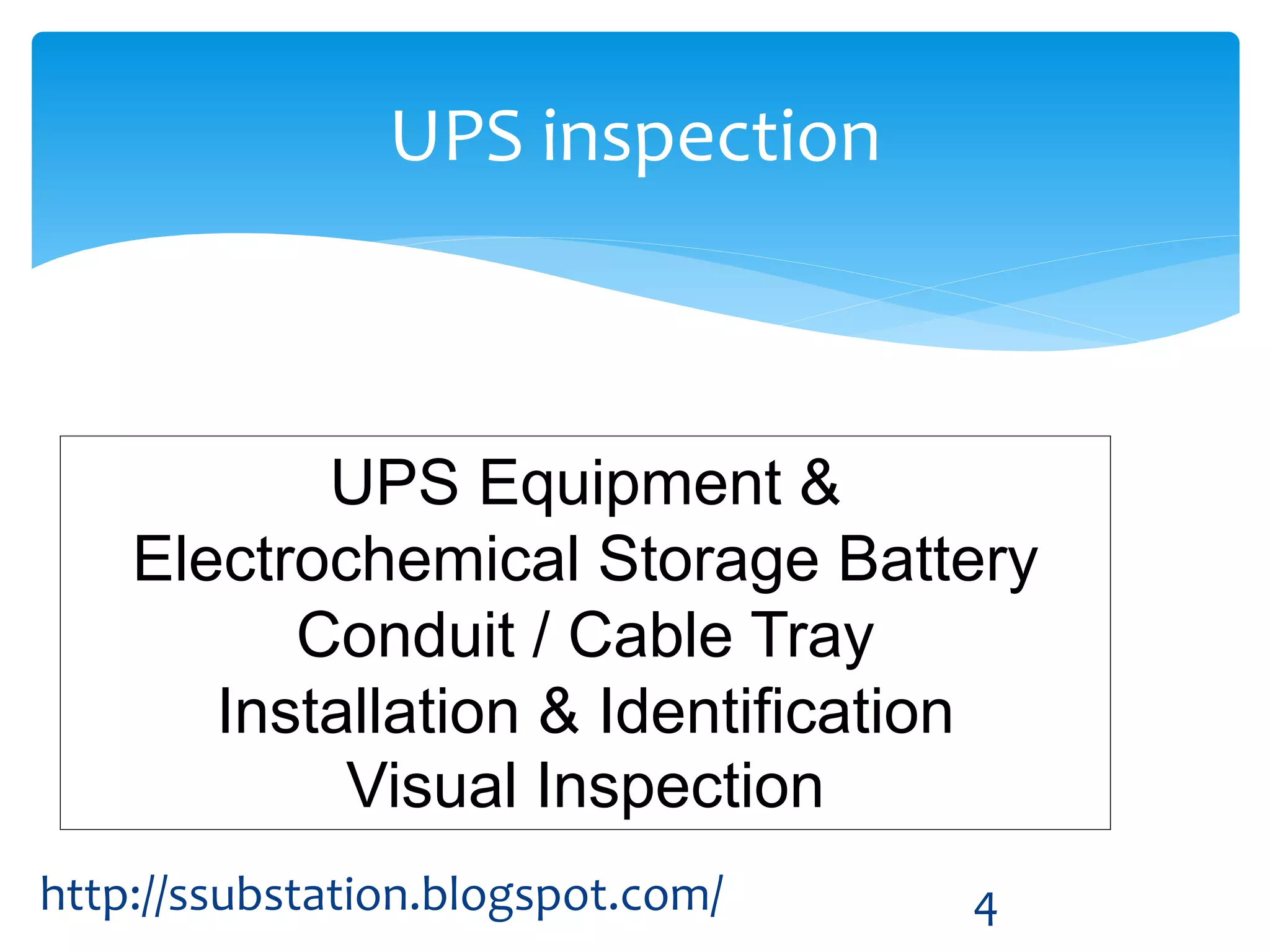 Ups installation & inspection | PPTX