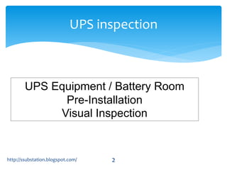 Ups installation & inspection | PPTX