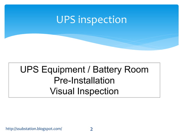 Ups installation & inspection | PPTX | Logistics | Business