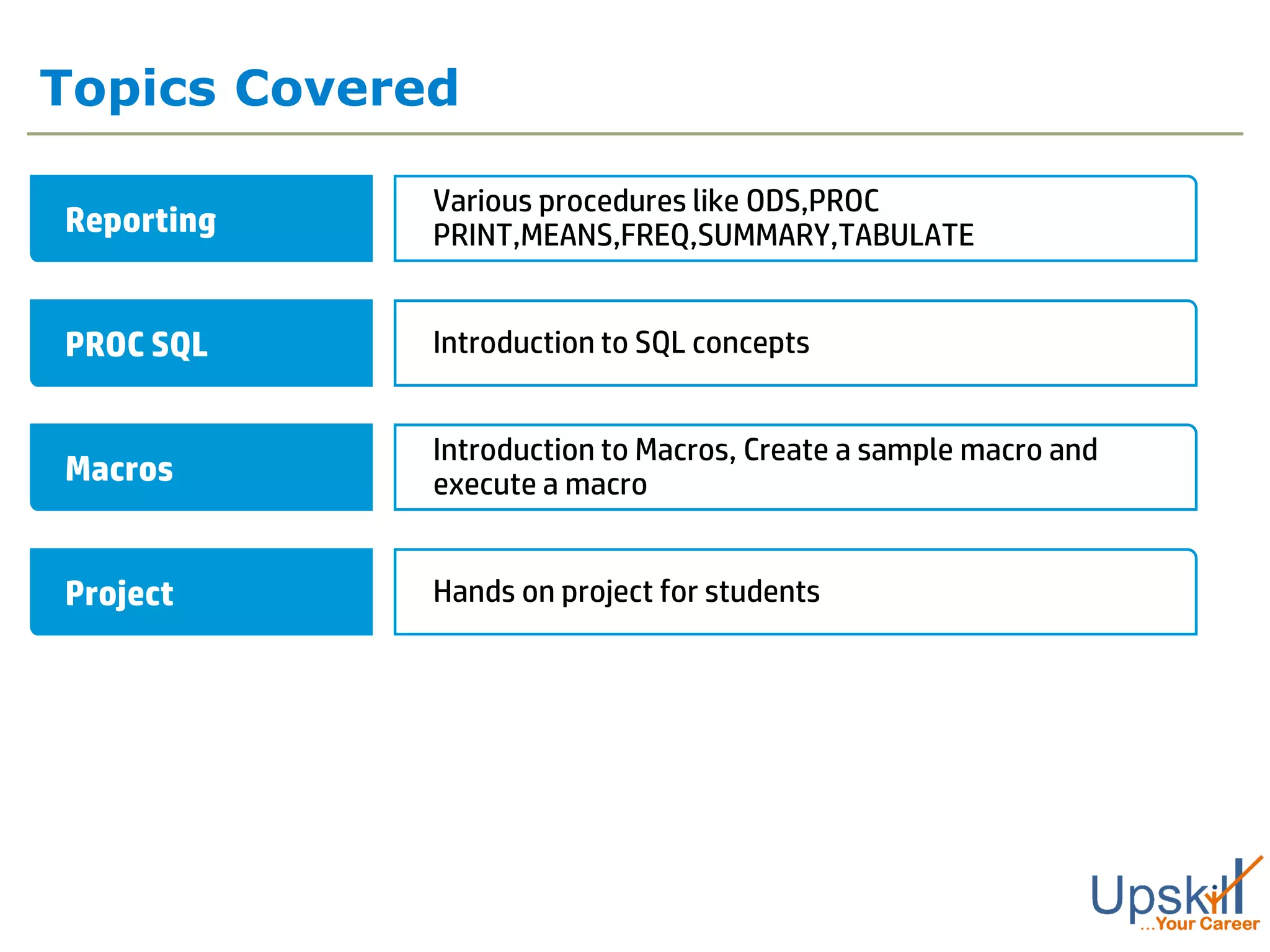 SAS Base Course contents | PDF