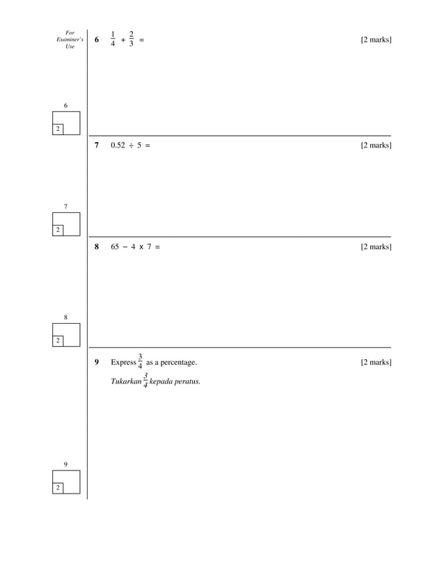Upsr03 paper2 dwibahasa | PDF