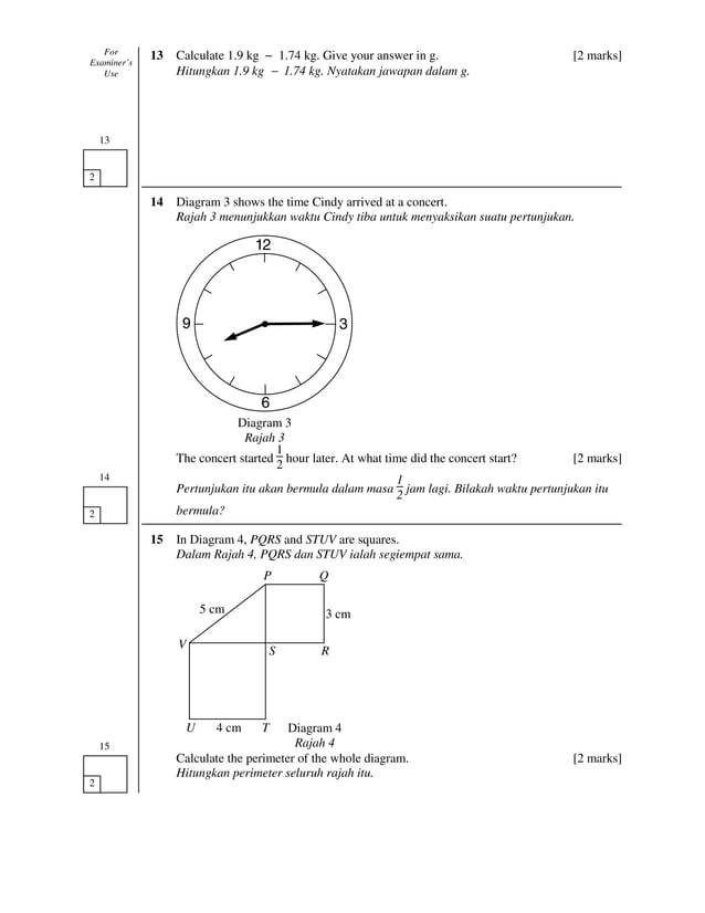Upsr03 paper2 dwibahasa | PDF