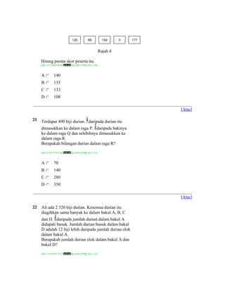Upsr 2011 maths1 | PDF