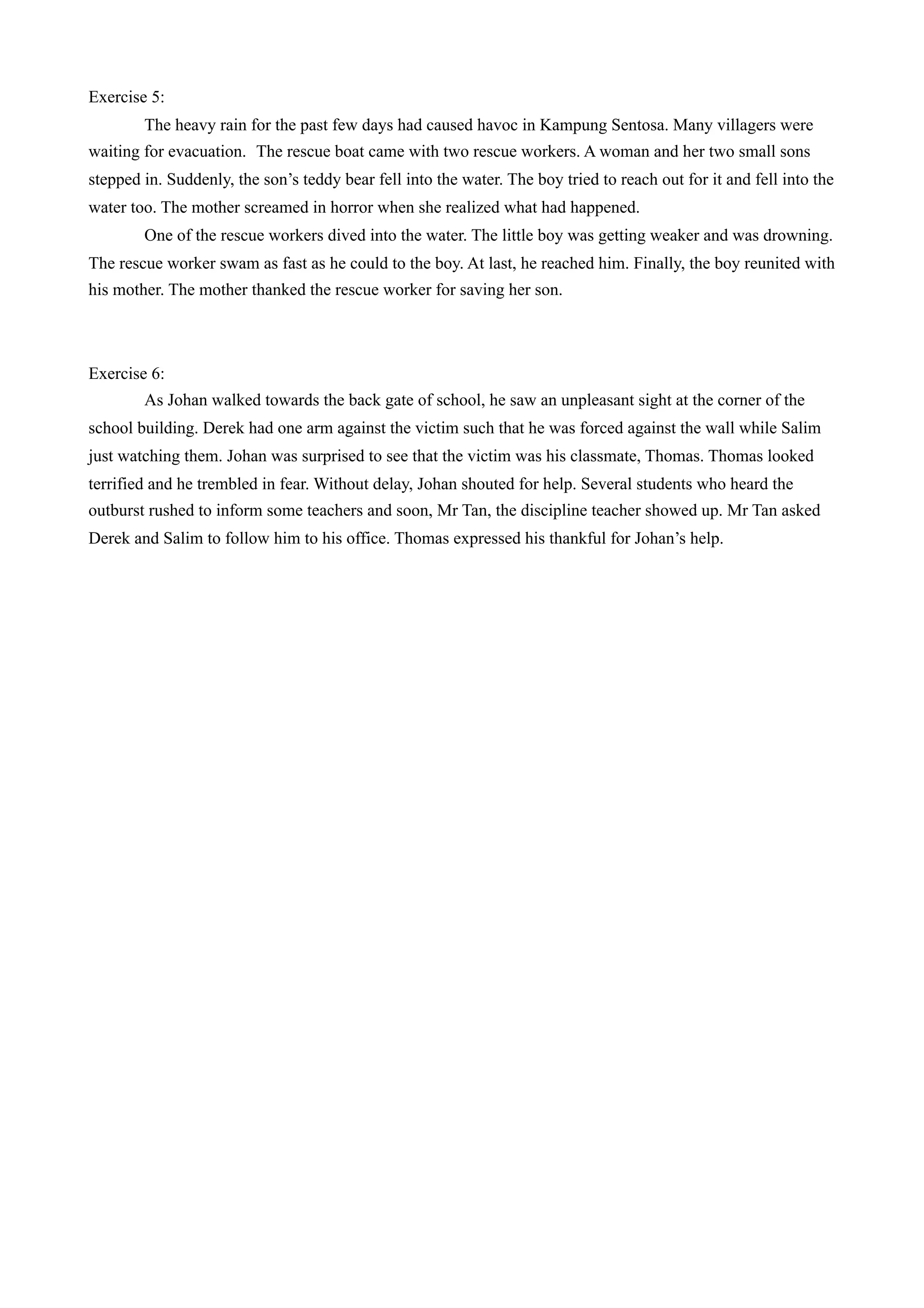 UPSR - English Paper 2 - Section C | PDF