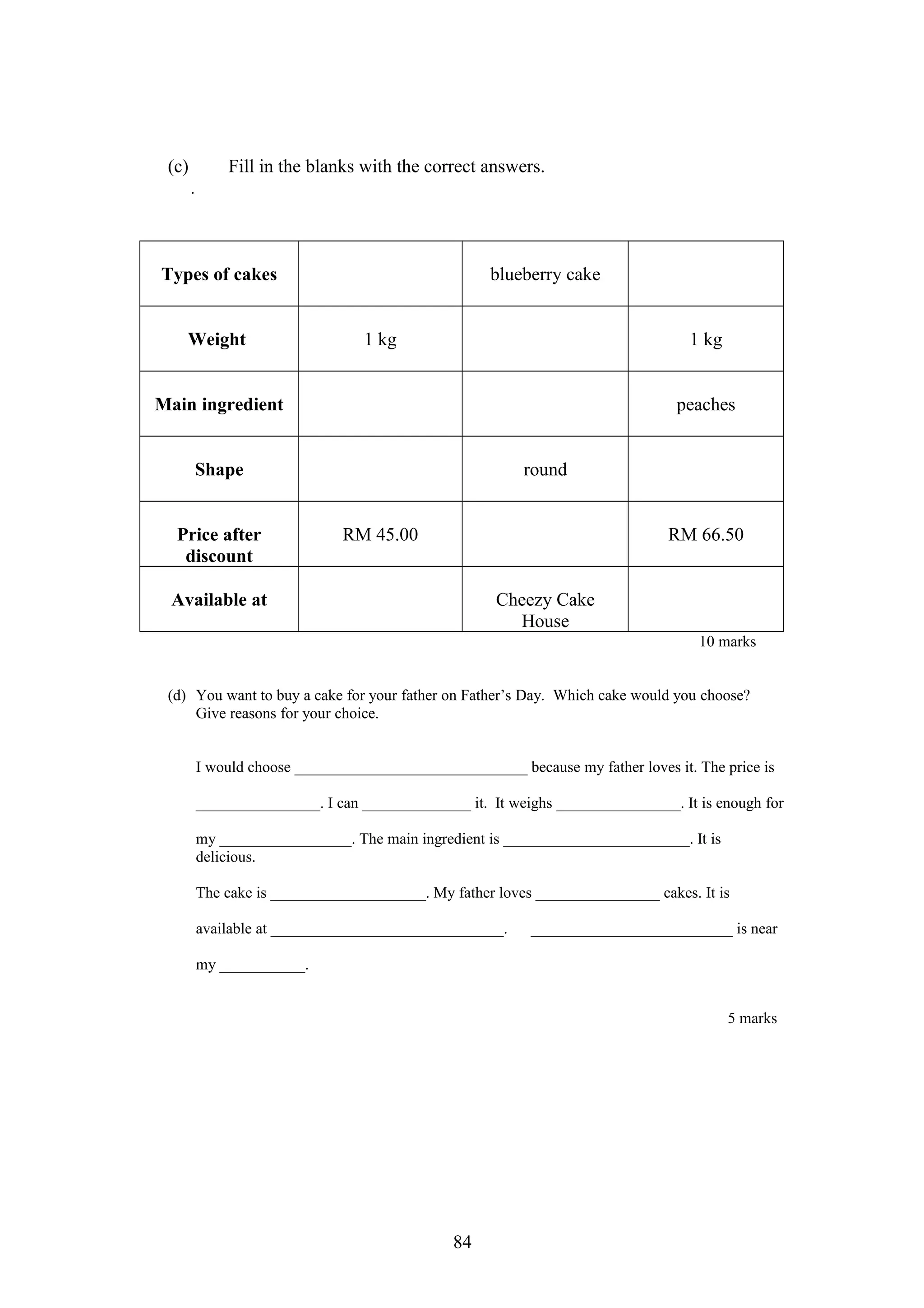 Upsr english paper 2 - section 2 - worksheets for weaker pupils | DOC ...