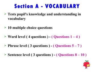 UPSR EXAMINATION ENGLISH FORMAT | PPT