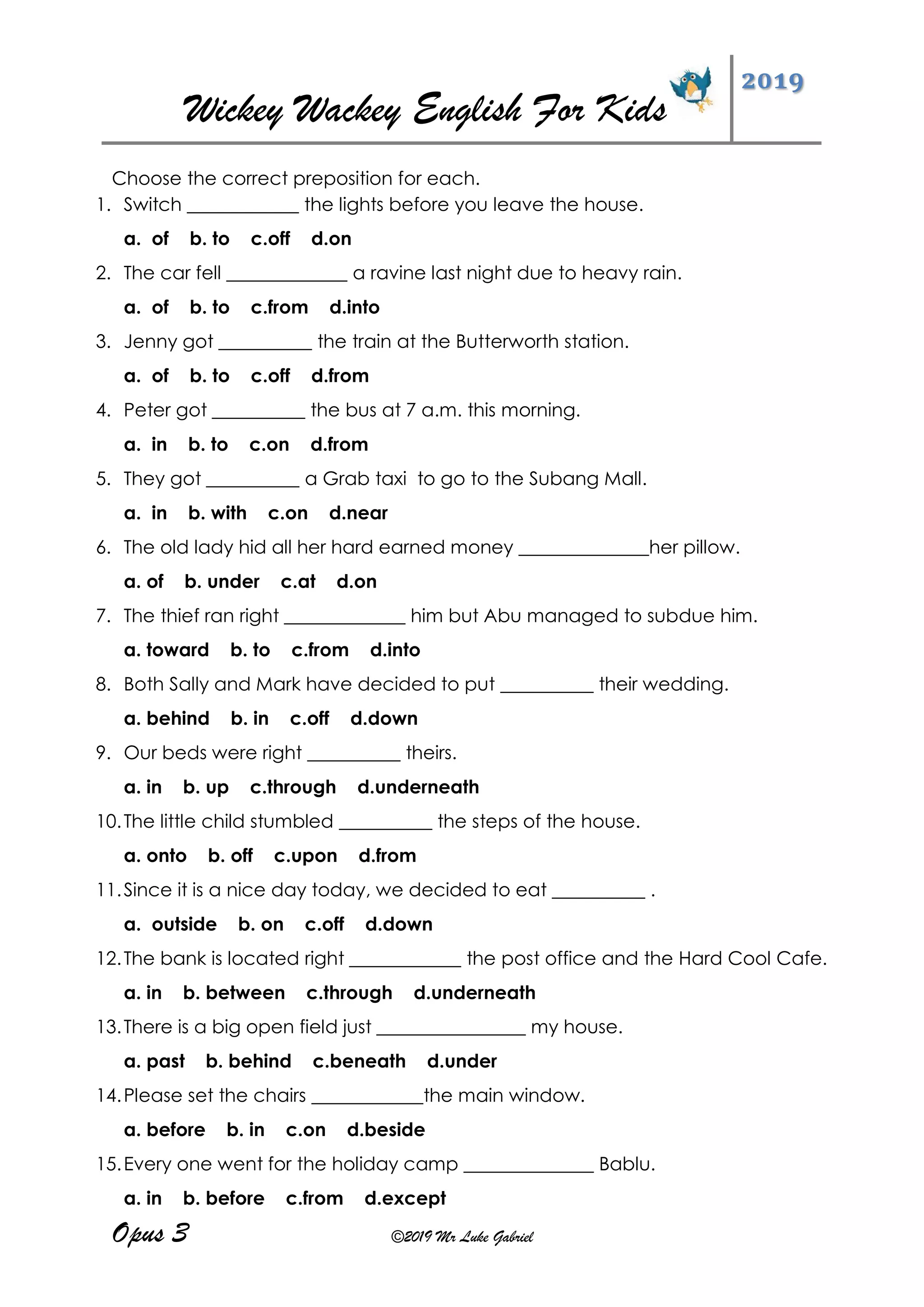 UPSR GRAMMAR EXERCISE | PDF