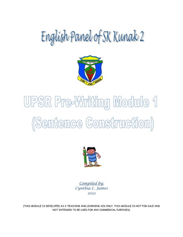 UPSR Pre-Writing Module 1 (Sentence Construction) | PDF | Food & Drink