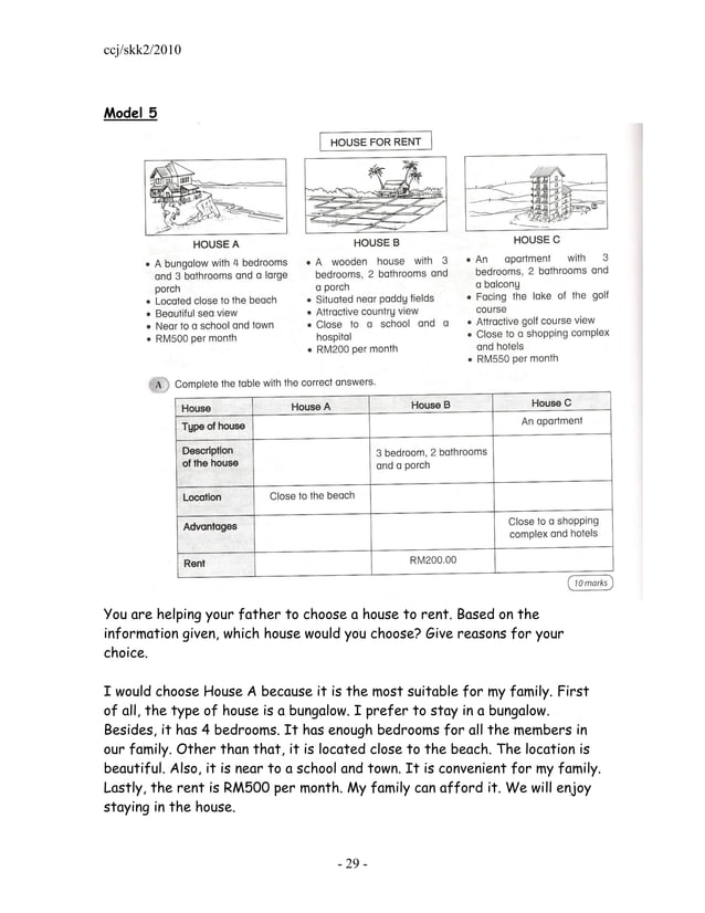 Upsr writing techniques and model answers | PDF | Educational ...