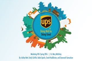 UPS Sustainability Marketing Presentation | PDF