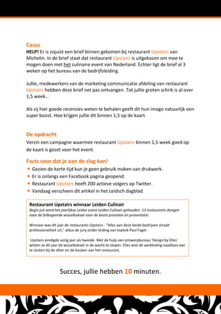 Hand Out - Food training - Reputatie management | PDF