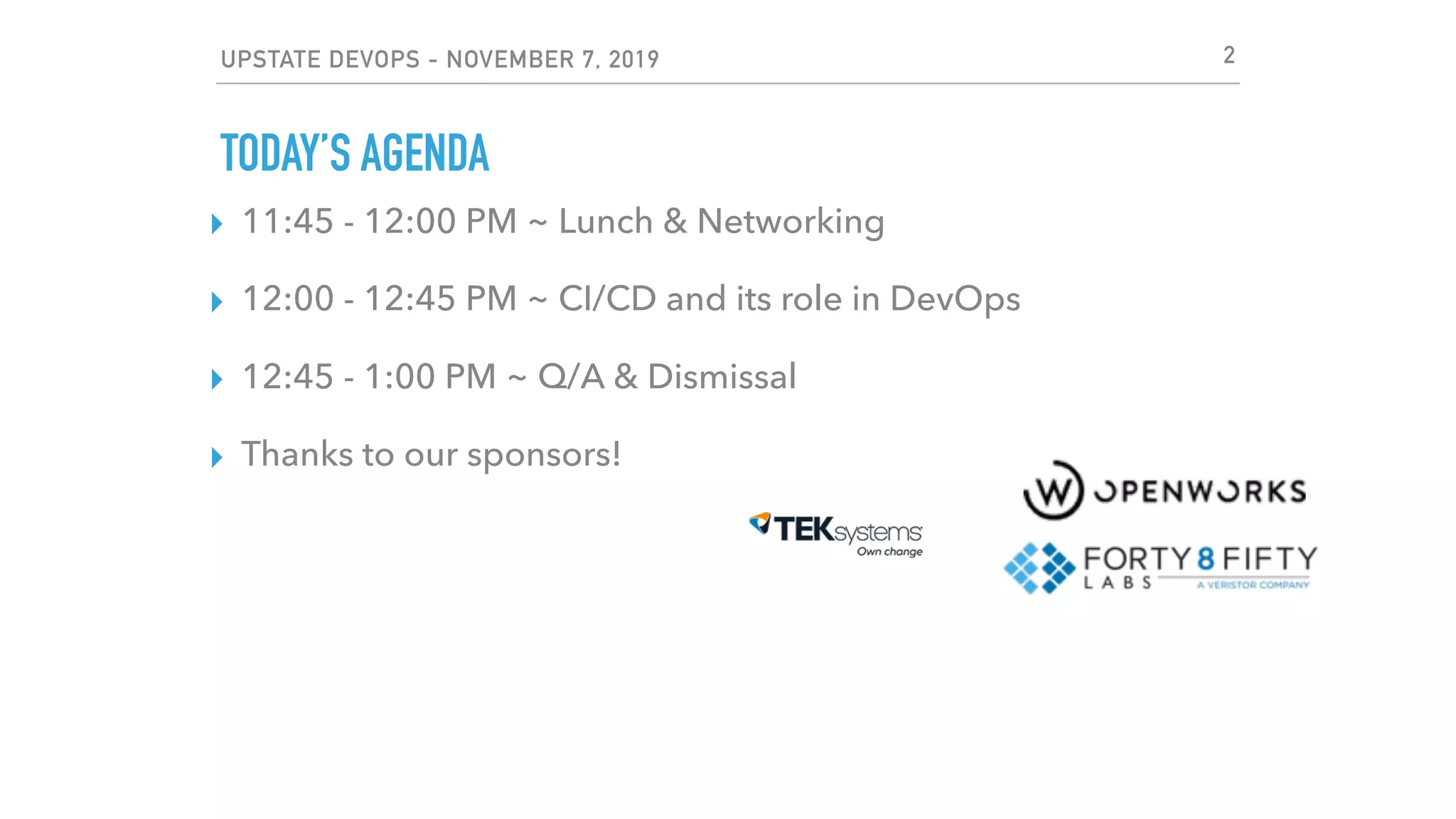 Upstate DevOps - CICD - November 2019 | PPT