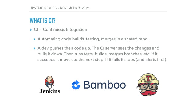 Upstate DevOps - CICD - November 2019 | PPT