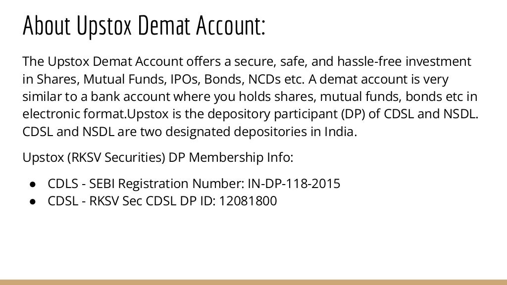 Upstox Demat Account - Opening Charges, Process and Review | PPTX