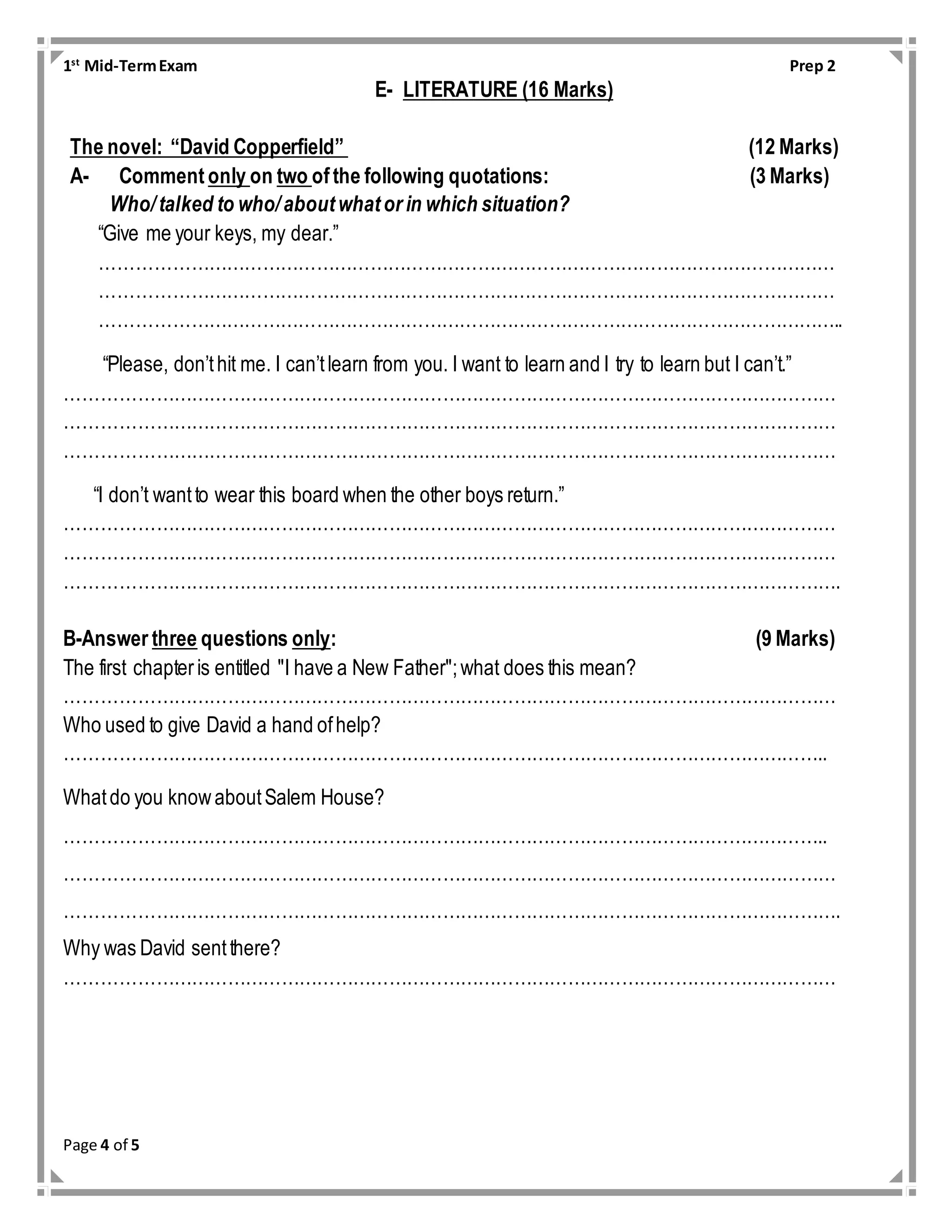 Upstream B2 Mid-Term Exam 1 | DOCX