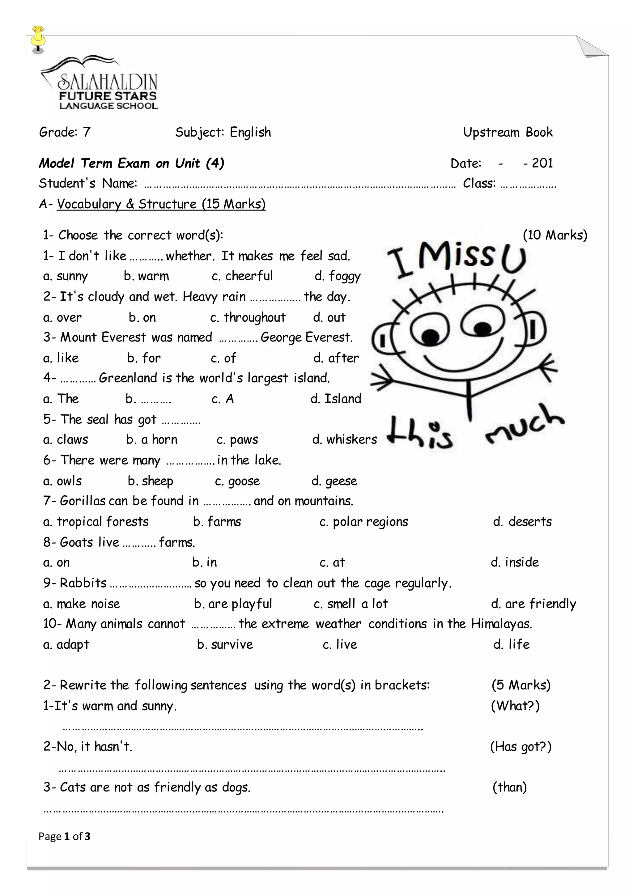 Upstream A2 Unit (4) Worksheet | PDF