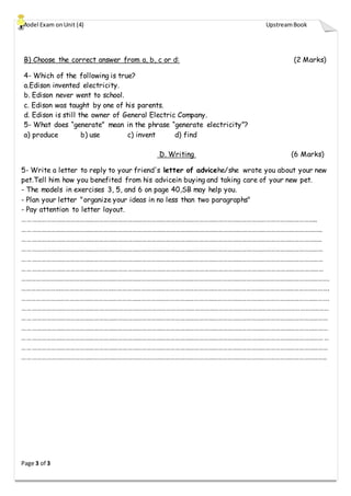Upstream A2 Unit (4) Worksheet | DOCX