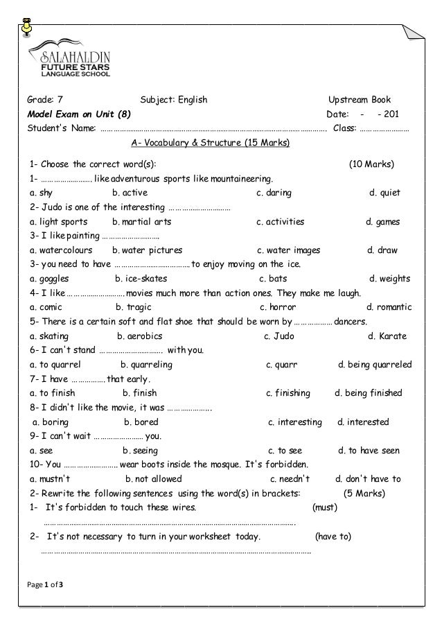 Upstream A2 Unit 8 Worksheet upstream-a2-unit-8-worksheet